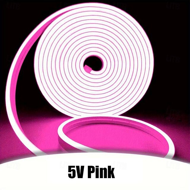 1pc Flexiable Neon Light Battery Operated LED Strip Light 120 LED Beads ...