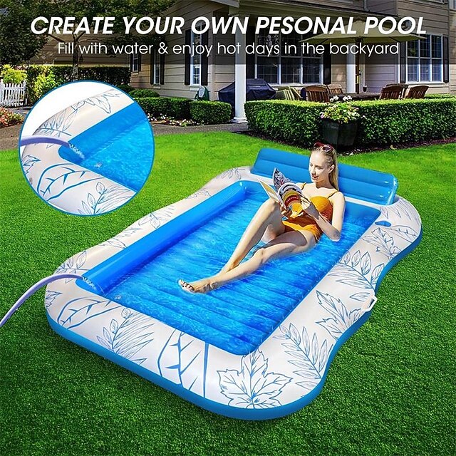 Inflatable Swimming Pool Float Boat Tanning Swimming Pool Lounge Chair ...