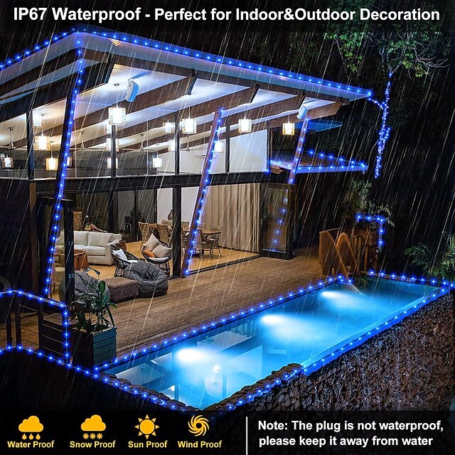 Outdoor IP67 Waterproof LED Strips Lights 328ft 100m Flexiable String ...