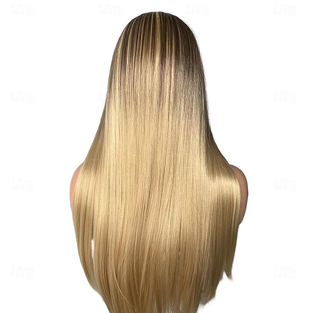 Blonde Long Light Golden Wigs for Women Wigs Synthetic Hair Highlighted ...
