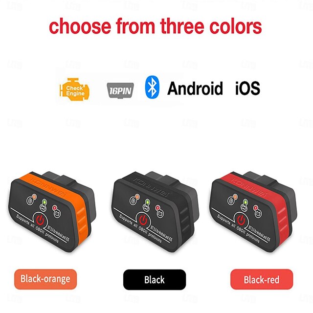 FYAUTOPER KONNWEI KW901 ELM327 V1.5 KWP2000 SAE J1850 Bluetooth 5.0 for ...