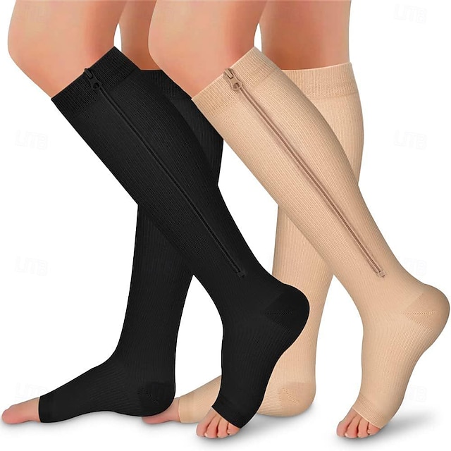 Zipper Compression Socks Open Toe Toeless Compression Socks for Women ...