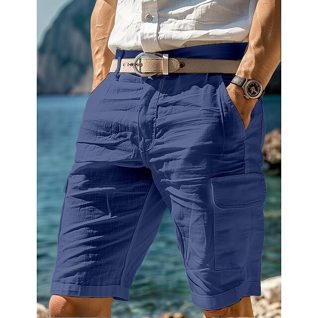 Men's Cargo Shorts Shorts Linen Shorts Summer Shorts Beach Shorts Multi ...