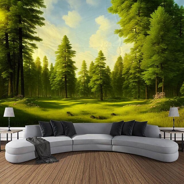 Forest Trees Nature Scenery Hanging Tapestry Wall Art Large Tapestry ...
