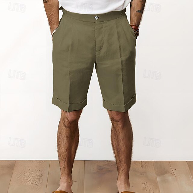 Herr Shorts Linne Shorts Sommarshorts Ficka Slät Komfort ...