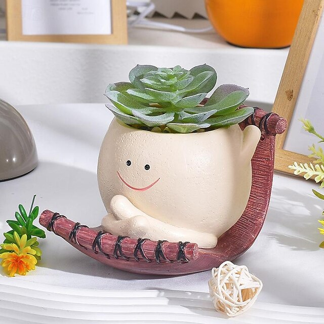 Garden Plant Pot With Small Rocking Chair Design, Made Of Resin ...