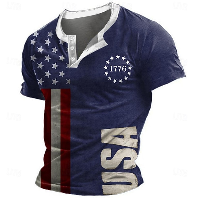 Men's 4th of July Patriotic Shirts American US Flag 1776 Designer Men's ...