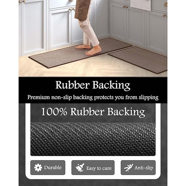 Kitchen Rugs & Mats Non-Skid WashableAnti-Fatigue, Non-Slip Absorbent ...