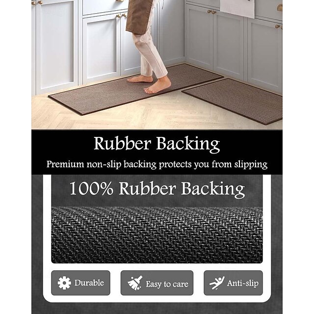 Kitchen Rugs & Mats Non-Skid WashableAnti-Fatigue, Non-Slip Absorbent ...
