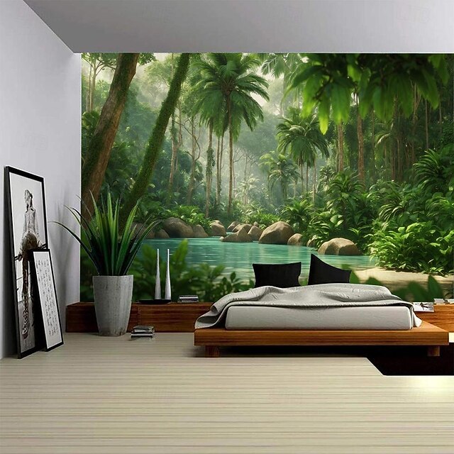 Nature Tropical Forest Hanging Tapestry Wall Art Large Tapestry Mural ...