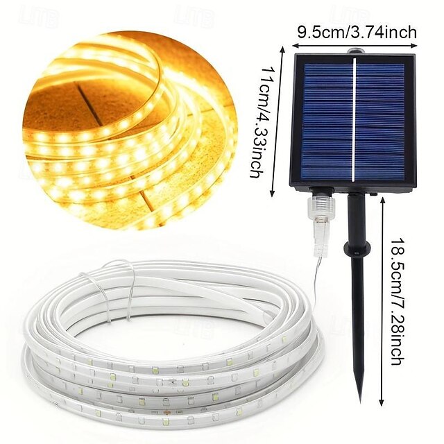 1pc Outdoor Solar Strip Light, Waterproof LED Strip 7M-300LED Summer ...
