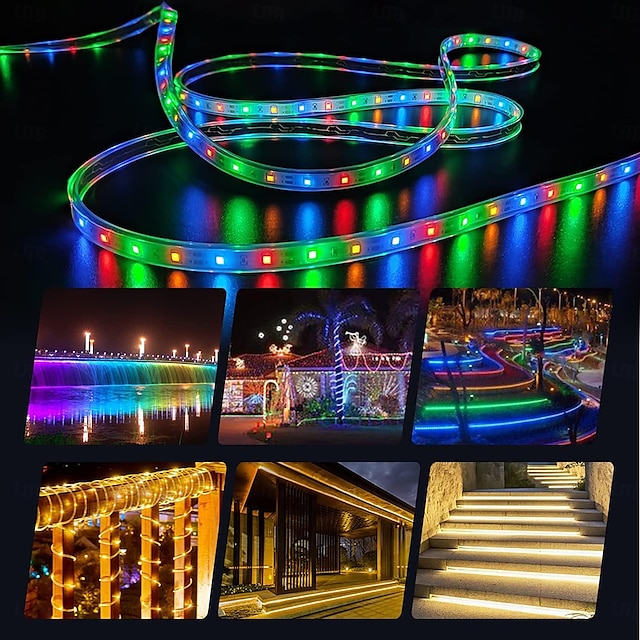 1pc Outdoor Solar Strip Light, Waterproof LED Strip 7M-300LED Summer ...