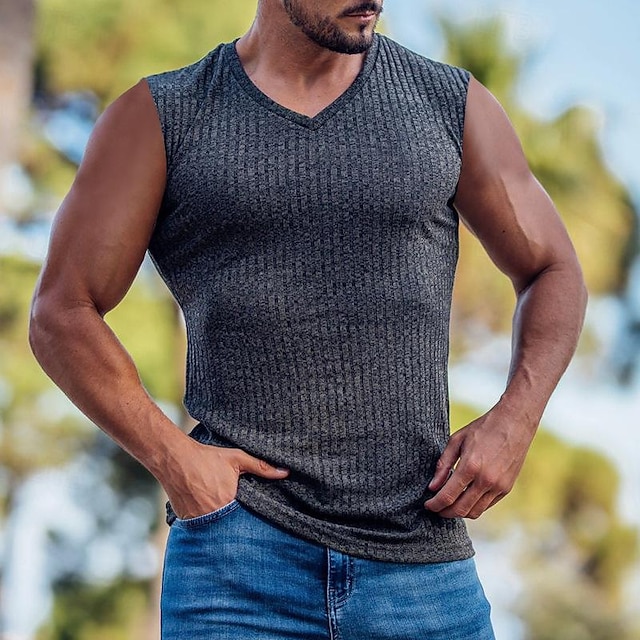 Men's Tank Top Undershirt Sleeveless Shirt Wife beater Shirt Sleeveless ...