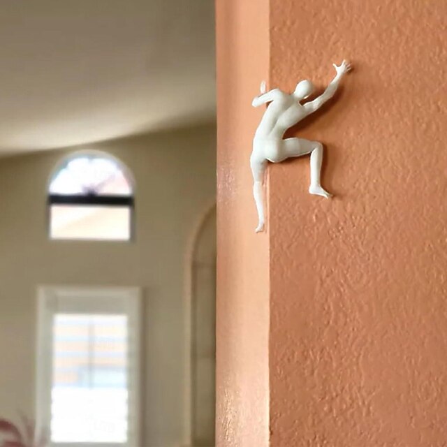 Unique Climber Sculpture Wall Decor PVC Climbing Men Wall Art Climber ...