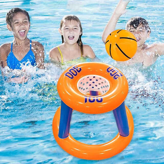 Pool Floats Toys Games Set, Floating Pool Basketball Hoops, Fun Summer ...