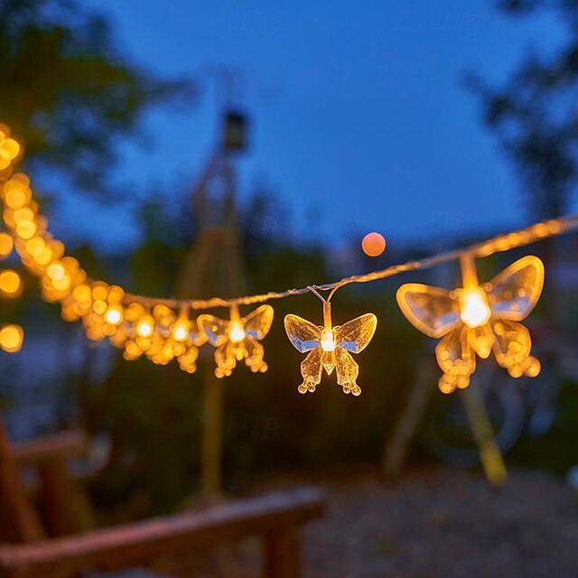 Butterfly Fairy Lights 10/20/40 LED Colorful Butterfly String Lights ...