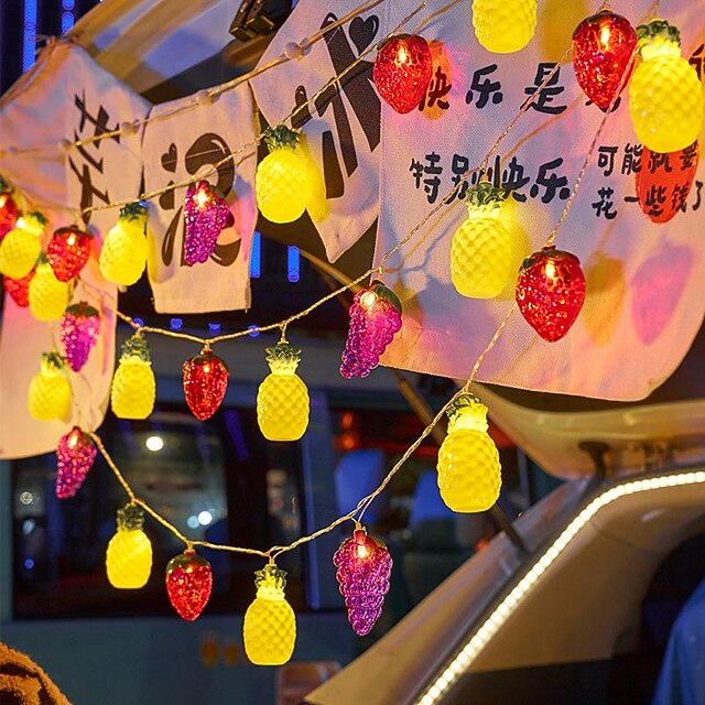 Summer Fruit Shaped LED String Lights 1.5m 10LEDs 3M 20LEDs Hawaiian ...