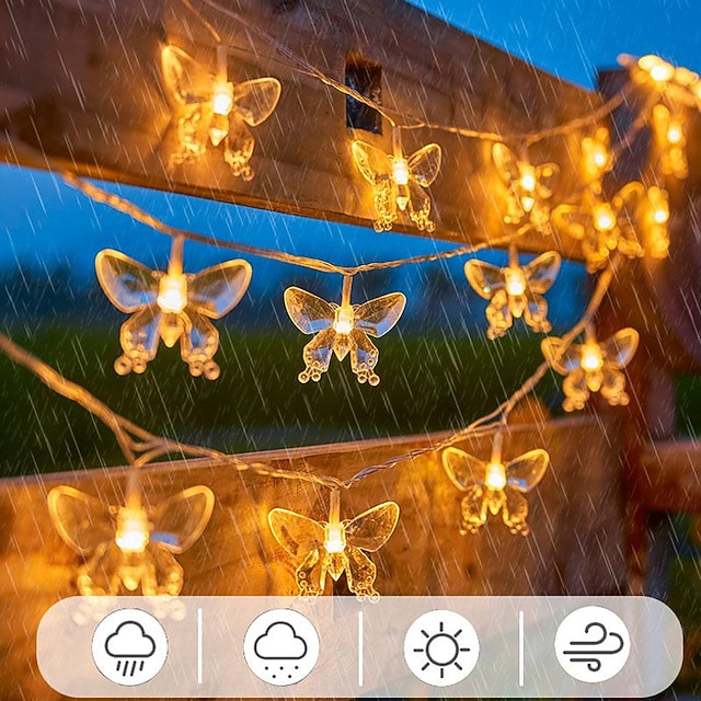 Butterfly Fairy Lights 10/20/40 LED Colorful Butterfly String Lights ...