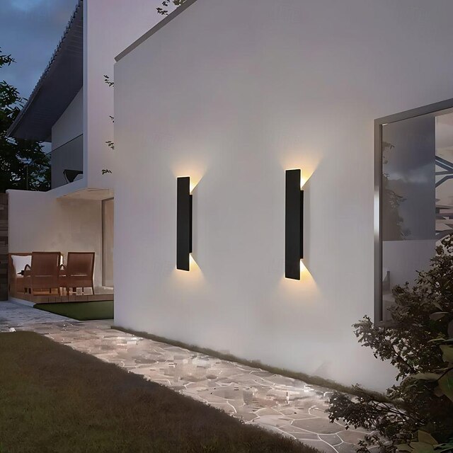 LED Wall Light Outdoor Minimalist Outdoor IP54 Waterproof Aluminium Art ...