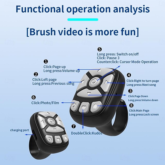 S22 Portable Smart Wireless wireless Ring Remote Control Wireless ...