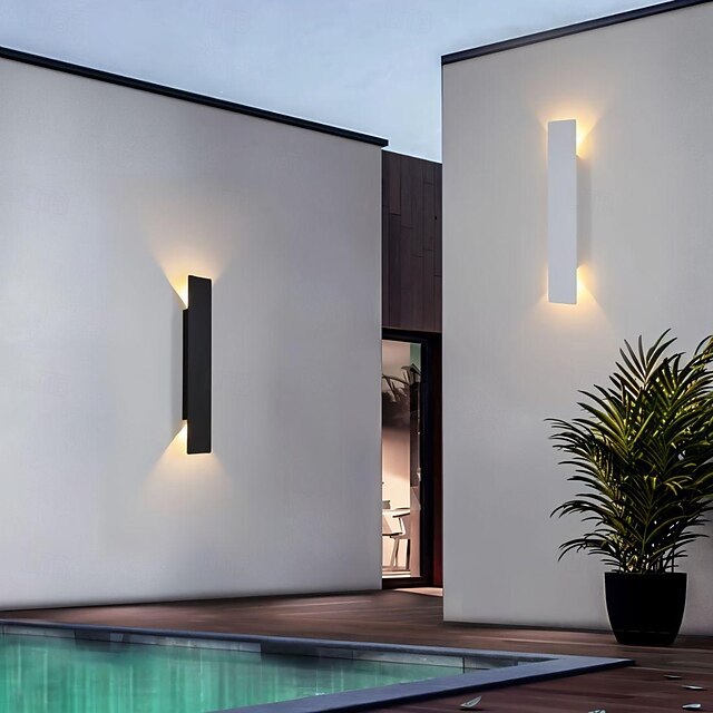 LED Wall Light Outdoor Minimalist Outdoor IP54 Waterproof Aluminium Art ...