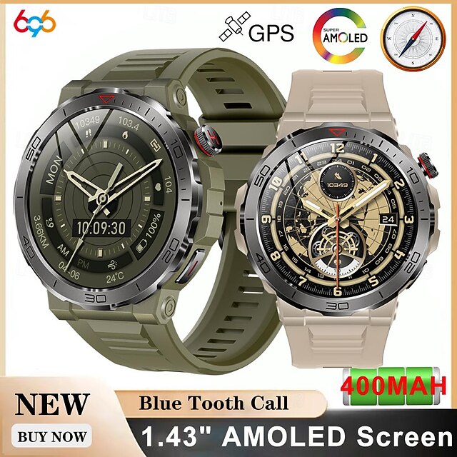 696 MK68 Smart Watch 1.43 inch Smartwatch Fitness Running Watch ...