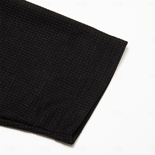 Men's Waffle Polo Shirts Textured Going out Gym Turndown Quarter Zip ...