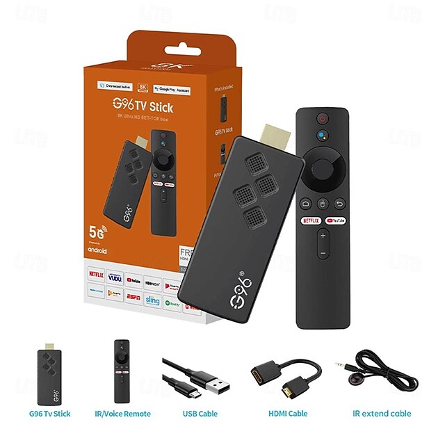 G96 4K Smart TV Stick Android 10 ATV OS Top Set Box Allwinner H313 ...