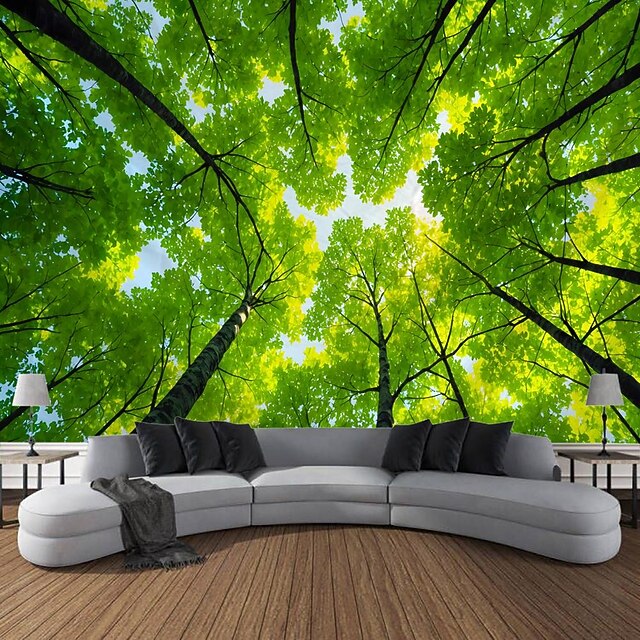 skog storslagna träd hängande gobeläng väggkonst stor gobeläng väggmålning dekor fotografi ...