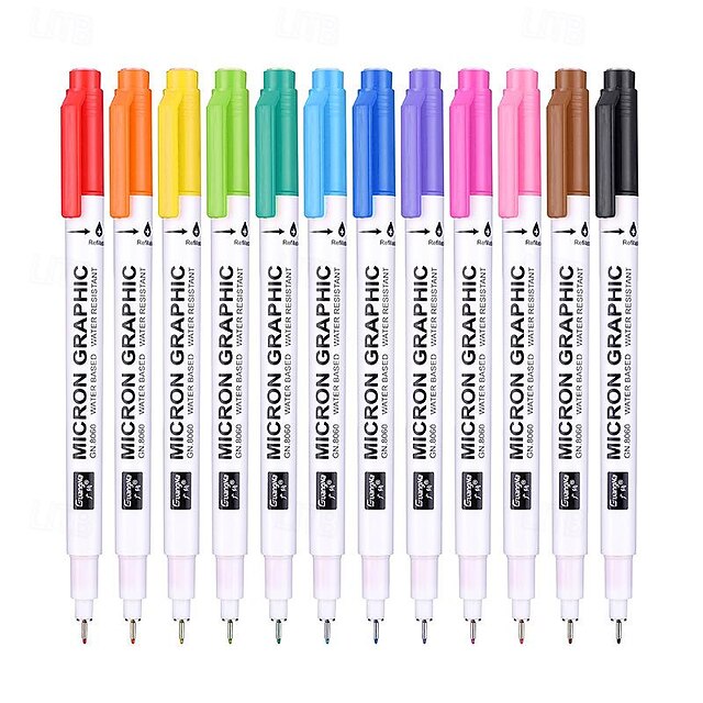 Line Pen Fast Dry Ink Painting Plastic Micro Tip Fineliner Pen School ...