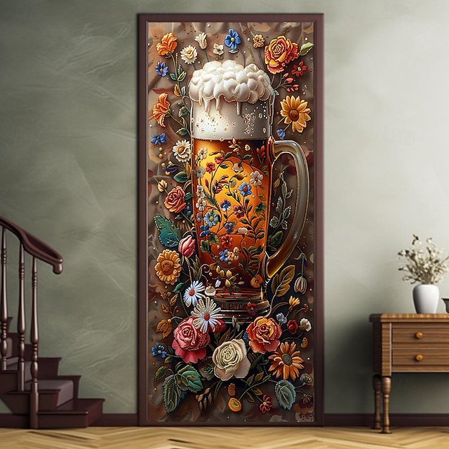 Oktoberfest Beer Floral Door Covers Door Tapestry Door Curtain ...