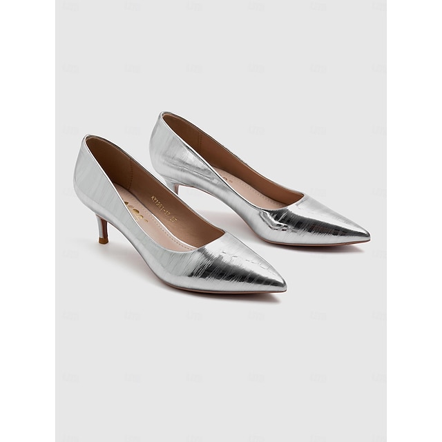 Women's Silver Pointed Toe Heels - Elegant Wedding and Party Shoes ...
