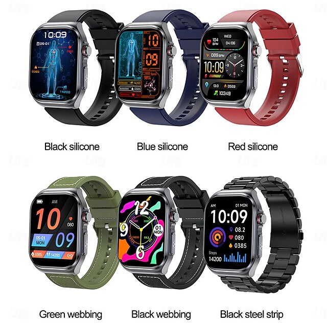 ET 585 Smart Watch 2.04 inch Screen ECG Monitoring One Click ...