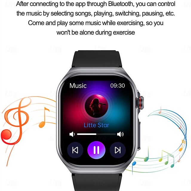 ET 585 Smart Watch 2.04 inch Screen ECG Monitoring One Click ...