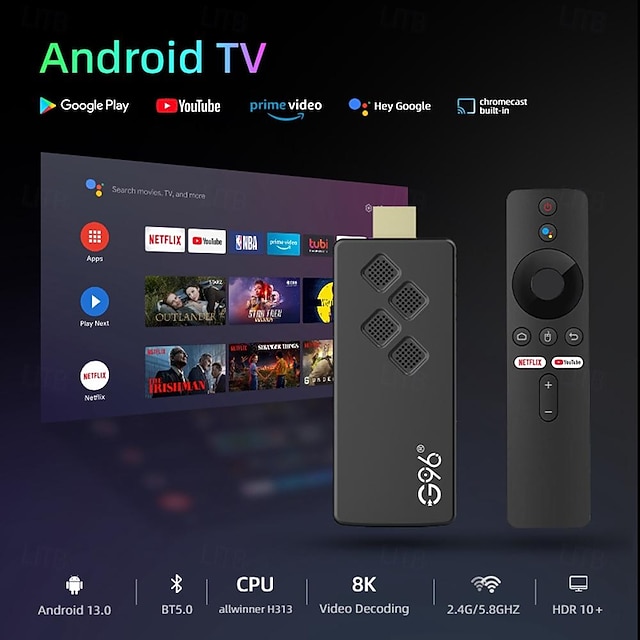 Android 11 og over Tv Boks ArchTech G96-TV Stick 8K 8K RK3318 2GB 16GB ...