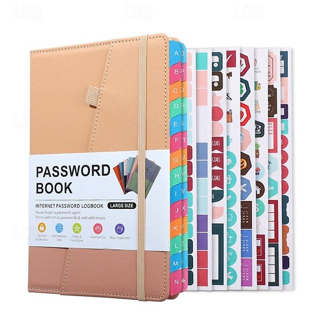 Password Book A5 Letter Tag Password Notebook Computer and Website ...