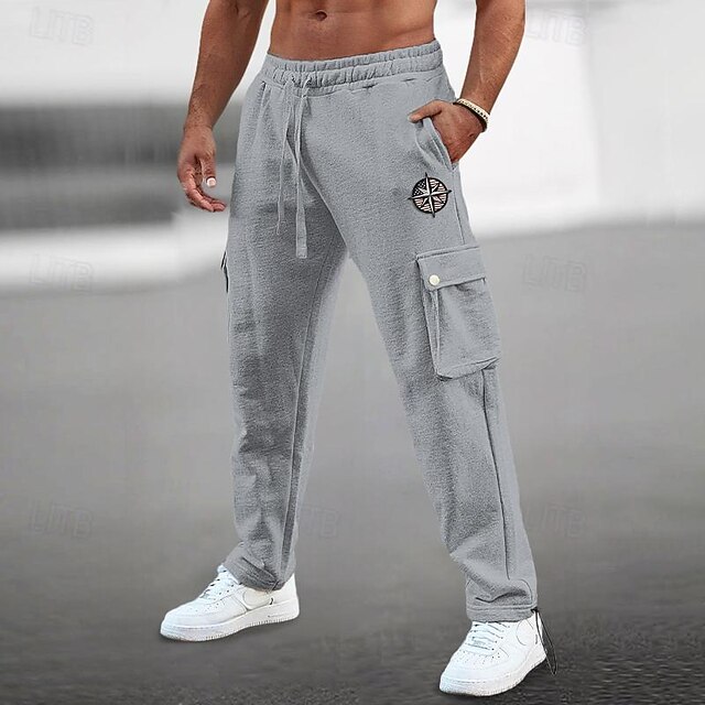 Men's Embroidery Sweatpants Joggers Trousers Cargo Sweatpants ...