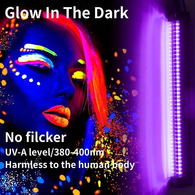 2pcs USB UV LED Blacklight Bar 28cm High Intensity-385-400nm Ultra ...