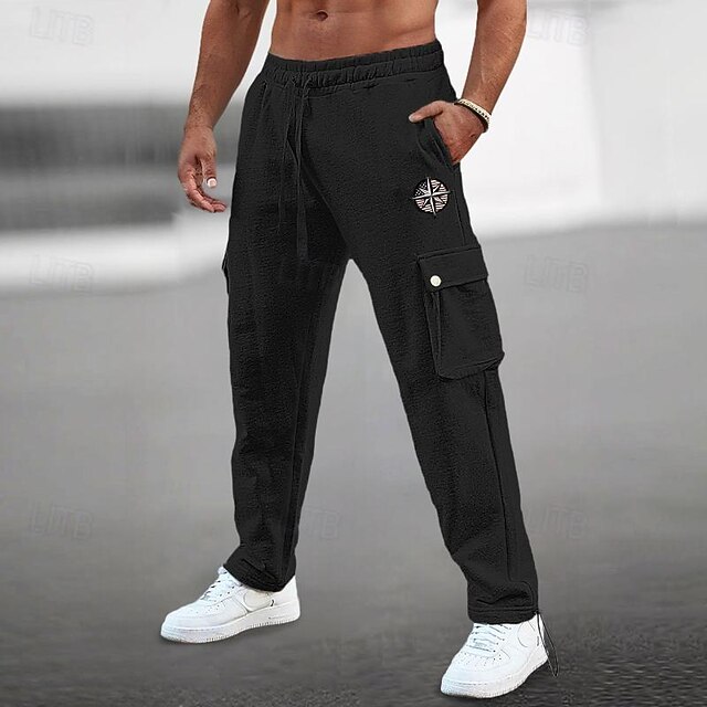 Men's Embroidery Sweatpants Joggers Trousers Cargo Sweatpants ...