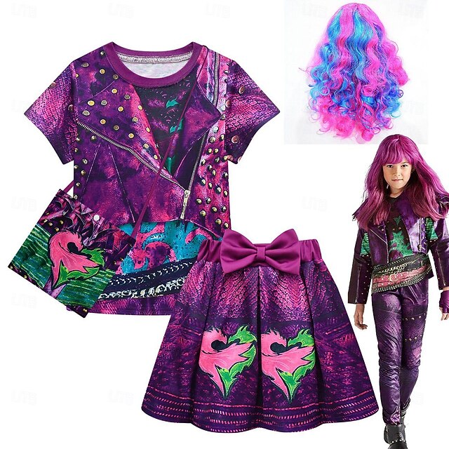 Descendants Mal Skirt Outfits Cosplay Wigs Cosplay Costume Movie ...