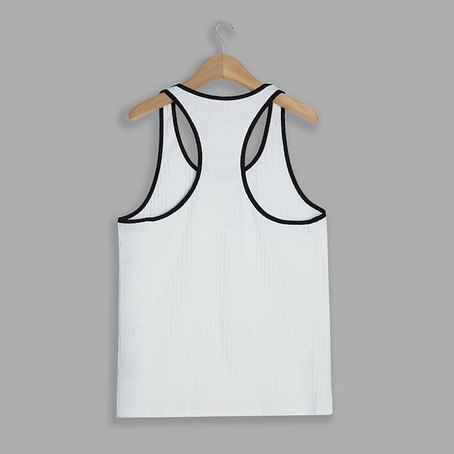Men's Tank Top Rib Knit Top Wife beater Shirt Sleeveless Crew Neck ...