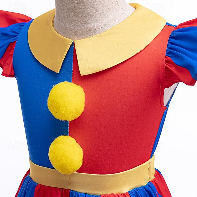TADC Joker Clown Pomni Dress Costume Cosplay for Girls' Kid's Carnival ...