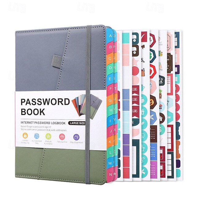 Password Book A5 Letter Tag Password Notebook Computer and Website ...