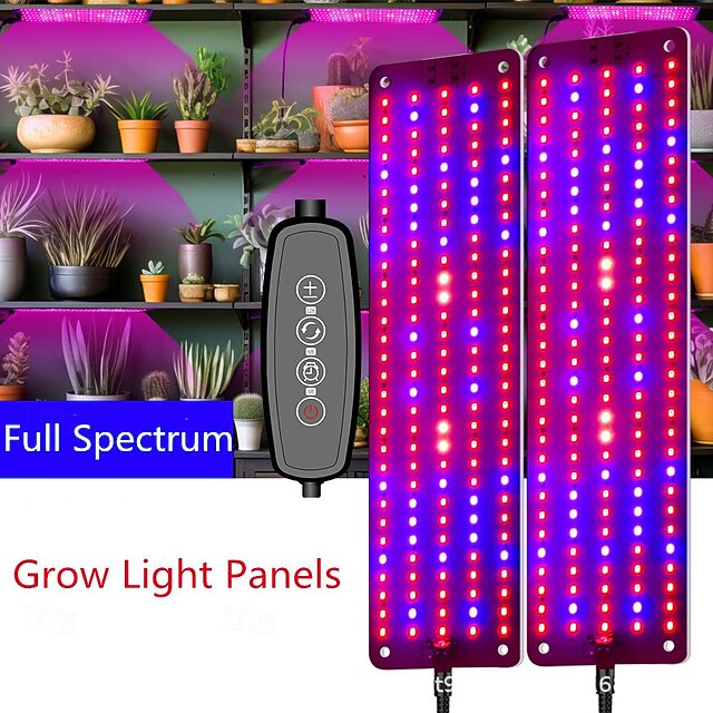 LED Grow Panel Light Ultra-thin Full Spectrum Dimmable Timer Plant ...