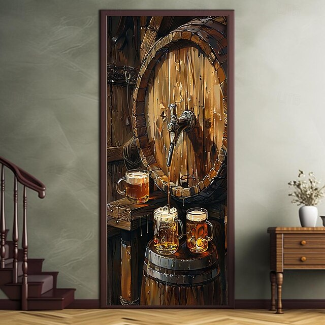 couvre-porte vintage en bière, tapisserie de porte, rideau de porte ...