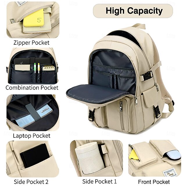 Waterproof Oxford Fabric Backpack for School and Travel - Stylish Multi ...