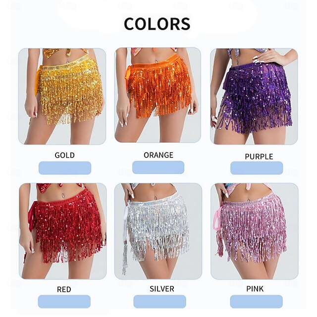 Sequin skirt Sparkle Skirt Belly Dance Hip Scarf Mardi Gras Outfits for Women Space Cowgirl ...