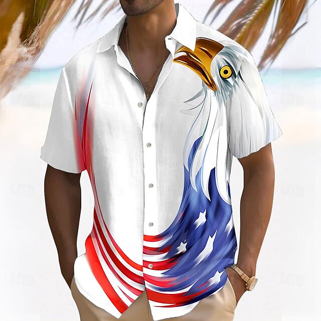 4th of July 2026 250th Men's American Flag Veterans Polo Shirts Golf ...