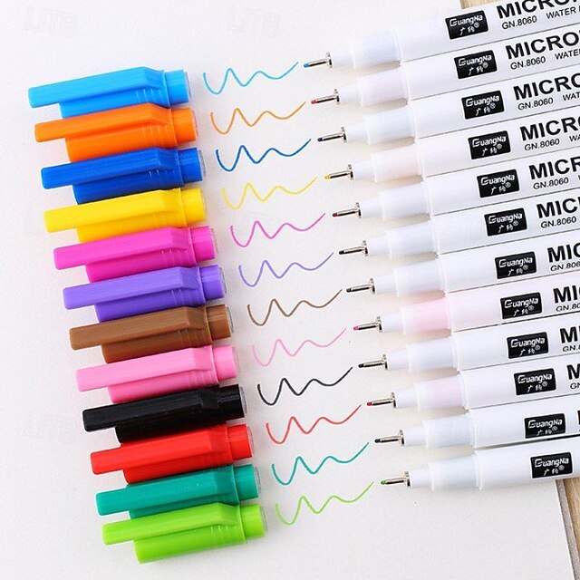 Line Pen Fast Dry Ink Painting Plastic Micro Tip Fineliner Pen School ...