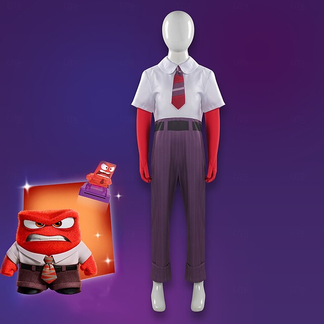 Inside Out 2 Anger Fear Outfits Costume Cosplay Movie Cosplay for Boys ...